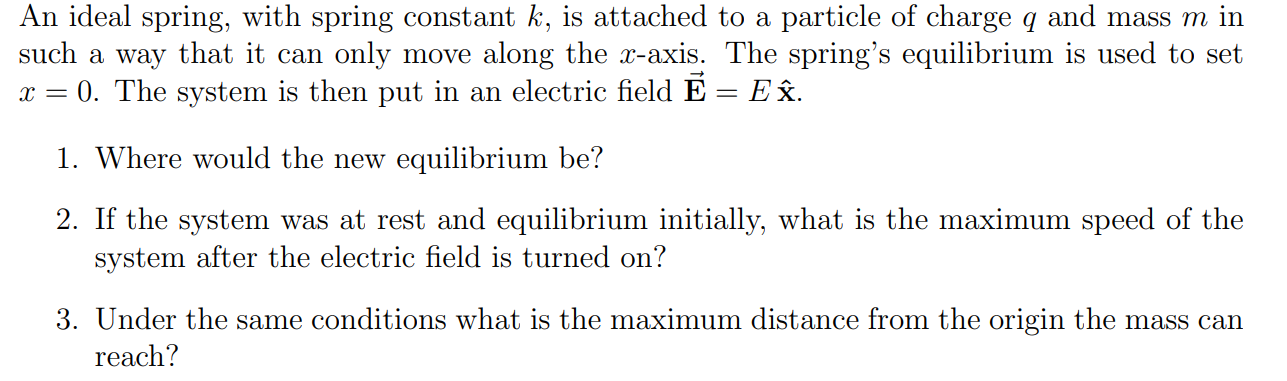 Solved An ideal spring, with spring constant k, is attached | Chegg.com