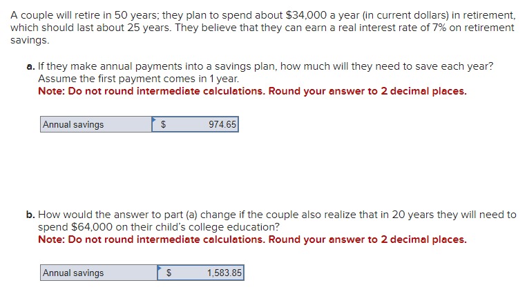 Solved A couple will retire in 50 years; they plan to spend | Chegg.com