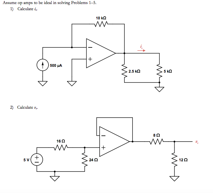 Solved Assume op amps to be ideal in solving Problems 1-5 1) | Chegg.com
