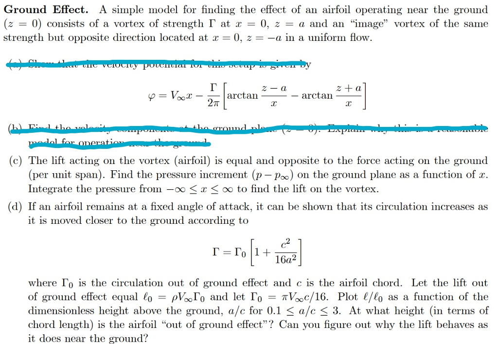 Ground Effect. A simple model for finding the effect | Chegg.com