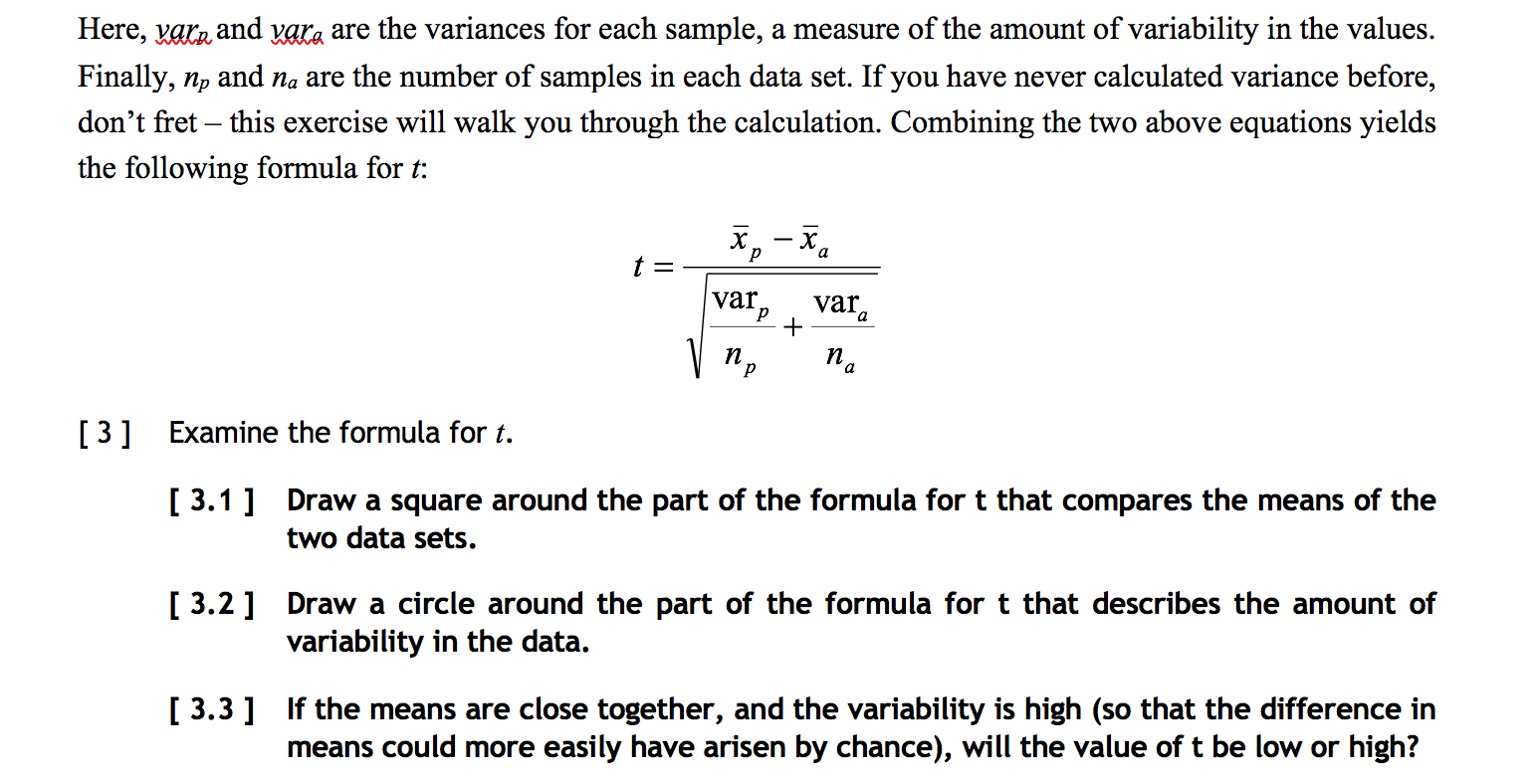 Solved Here, vaca and vara are the variances for each | Chegg.com