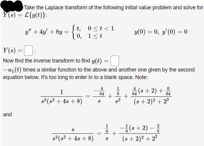Solved Take the Laplace transform of the following initial | Chegg.com