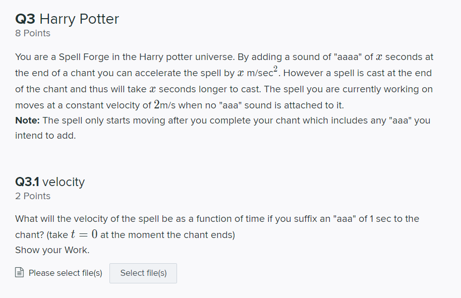 Solved Q3 Harry Potter 8 Points You are a Spell Forge in the | Chegg.com