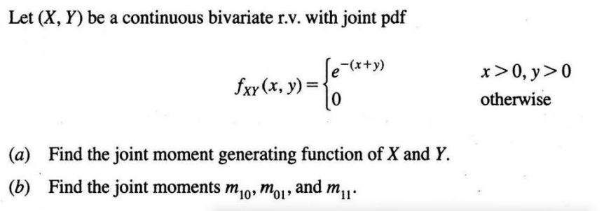 Solved Let (X,Y) be a continuous bivariate r.v. with joint | Chegg.com