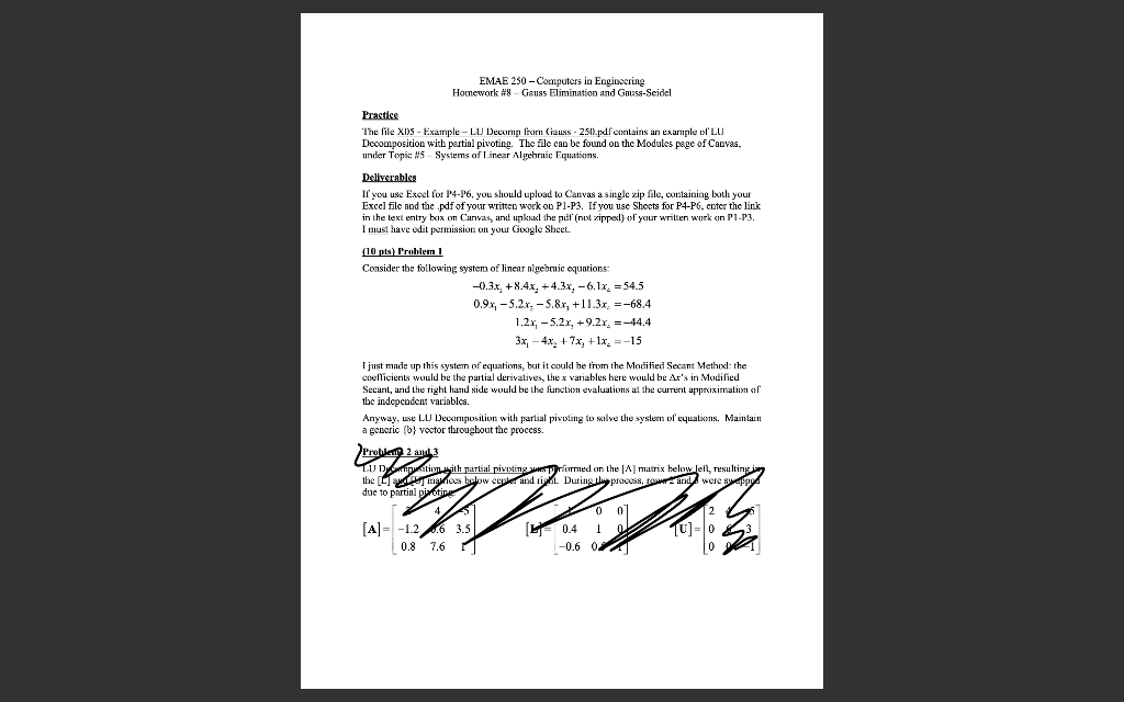 Solved EMAE 250 - Computers in Engineering Homework #8 - | Chegg.com