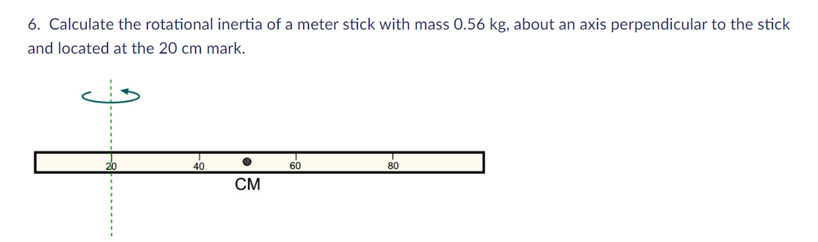 Solved 6. Calculate the rotational inertia of a meter stick | Chegg.com