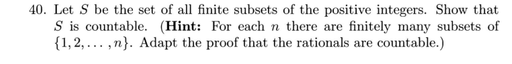 Solved 40. Let S be the set of all finite subsets of the | Chegg.com