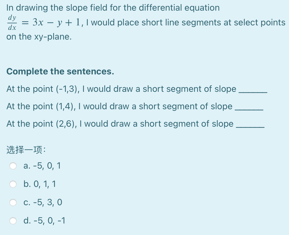 Solved In drawing the slope field for the differential | Chegg.com