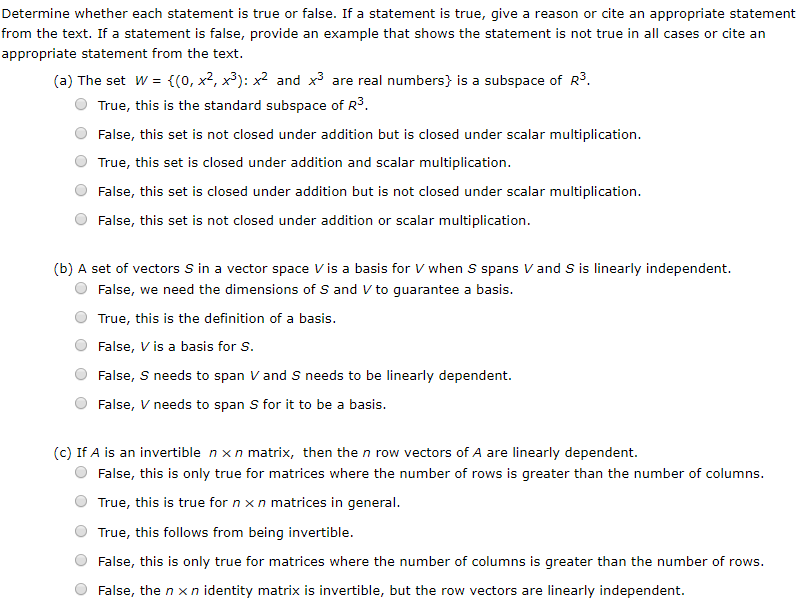 Solved Determine whether each statement is true or false. If | Chegg.com