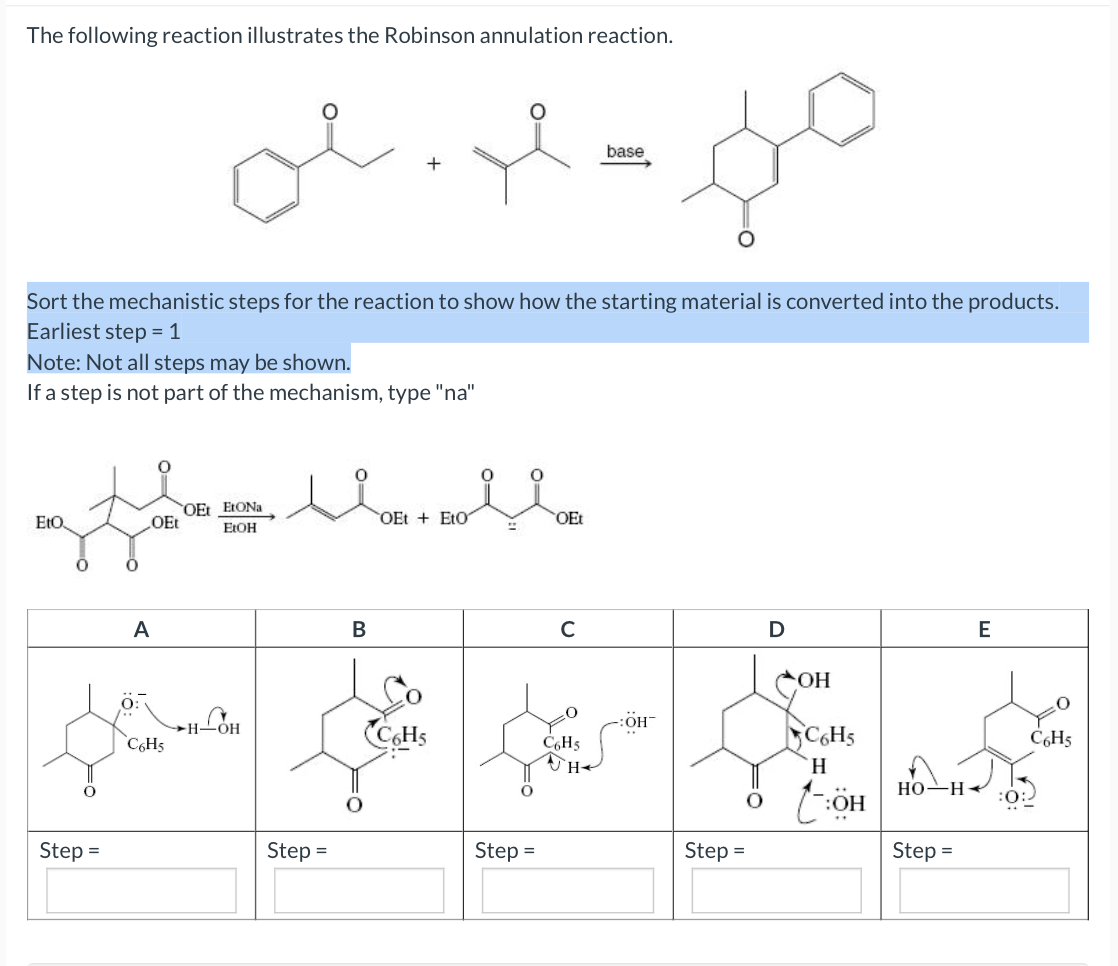 Solved The following reaction illustrates the Robinson | Chegg.com