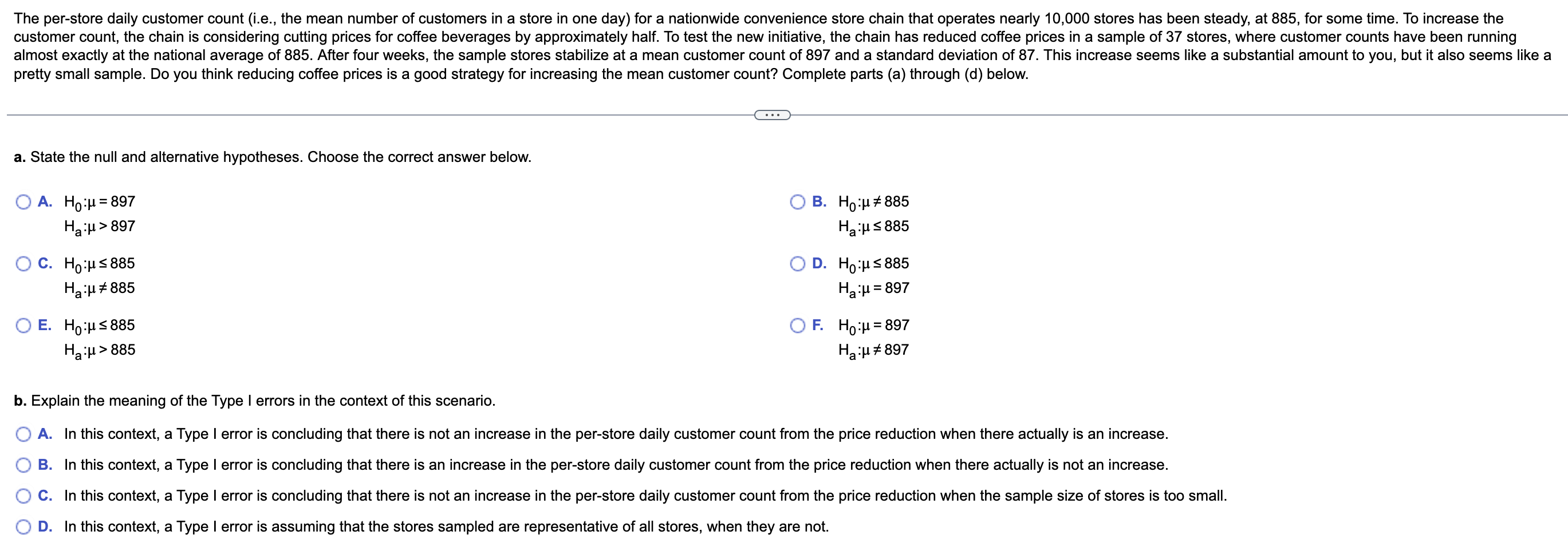 Solved pretty small sample. Do you think reducing coffee | Chegg.com