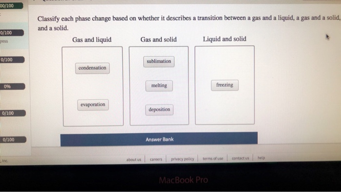 Solved 00/100 Classify each phase change based on whether it | Chegg.com Solved 00/100 Classify each phase change based on whether it | Chegg.com