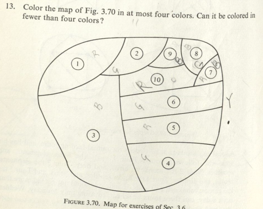 Solved Color the map of Fig. 3.70 in at most four colors. | Chegg.com