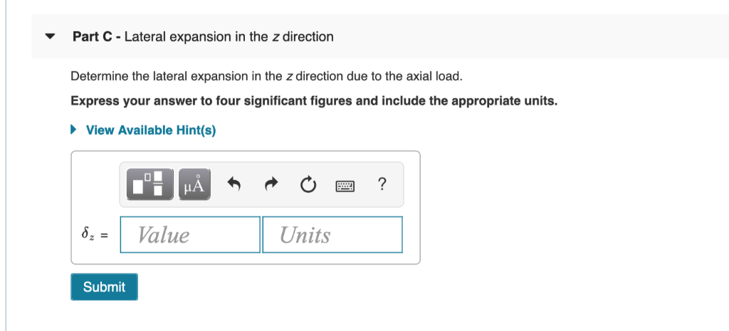 Solved Poisson's Ratio Part A-value of the axial load | Chegg.com
