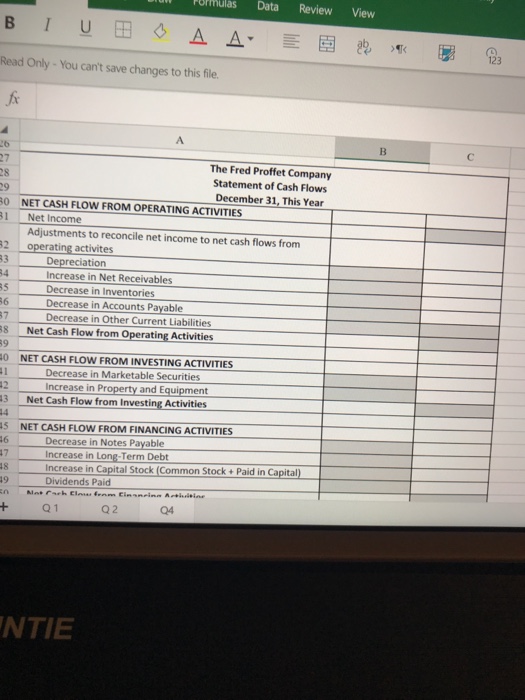 Insert Draw Formulas Data Review View Read Only-You | Chegg.com