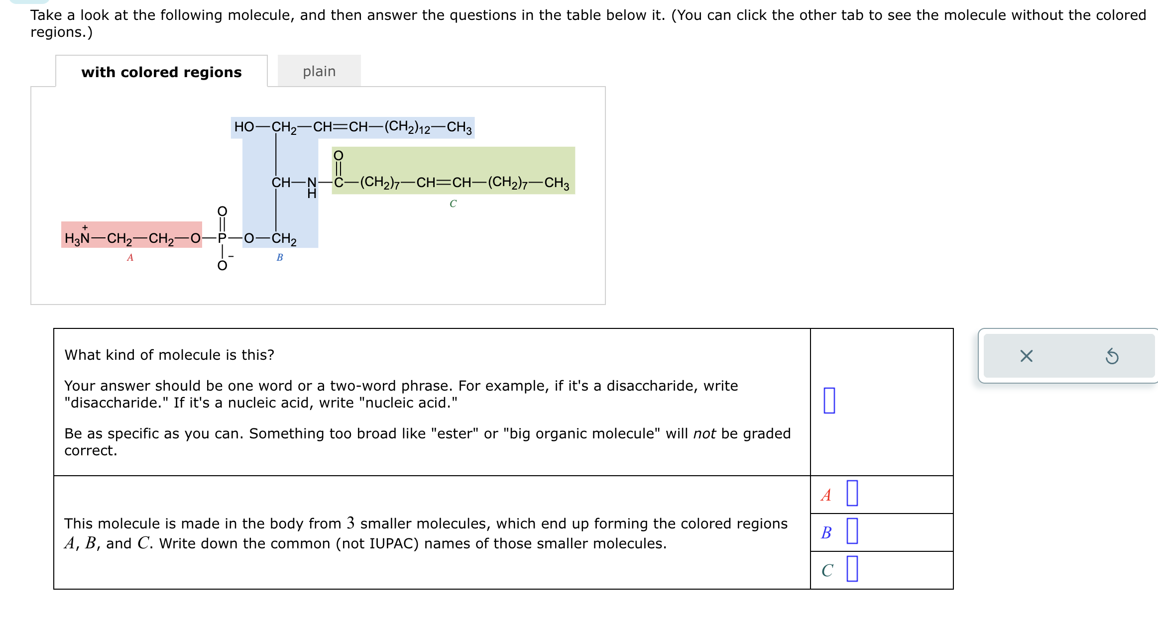 Solved Take a look at the following molecule, and then | Chegg.com