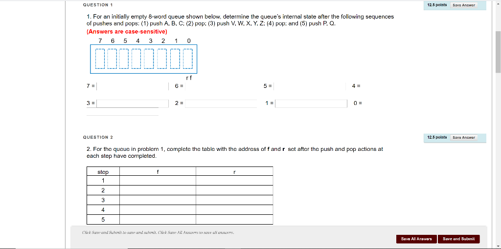 Solved QUESTION 1 12.5 pointe Save Answer 1. For an | Chegg.com Solved QUESTION 1 12.5 pointe Save Answer 1. For an | Chegg.com