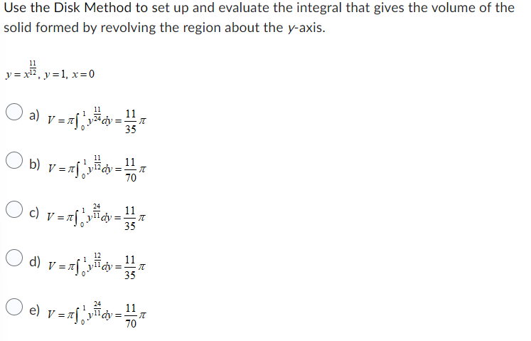 Solved Use the Disk Method to set up and evaluate the | Chegg.com