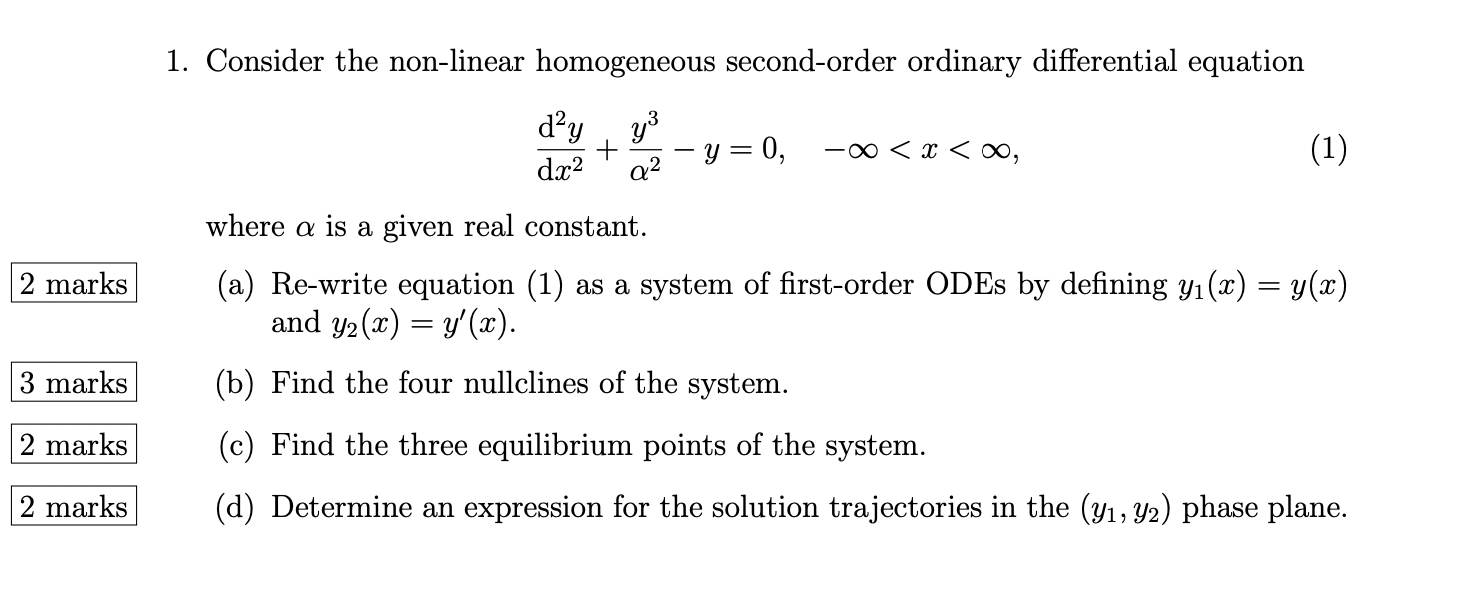 Solved 2 marks 3 marks 2 marks 2 marks 1. Consider the | Chegg.com