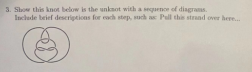 Solved 3. Show this knot below is the unknot with a sequence | Chegg.com