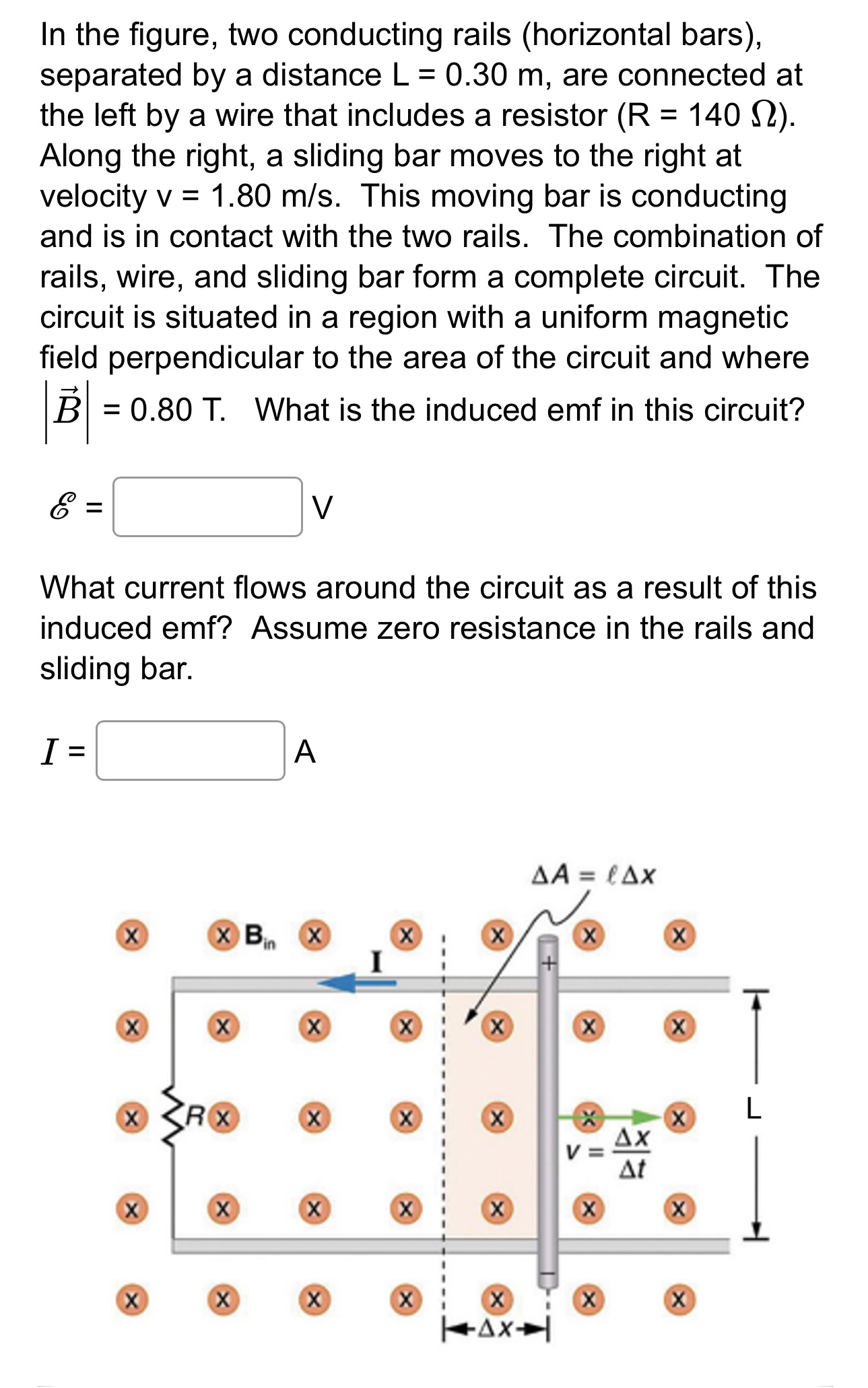Solved In the figure, two conducting rails (horizontal | Chegg.com