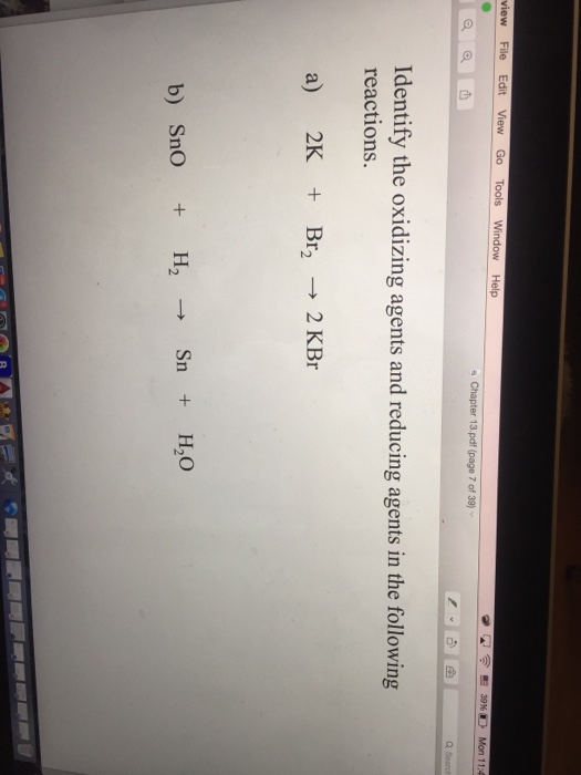 Solved Identify the oxidizing agents and reducing agents in | Chegg.com