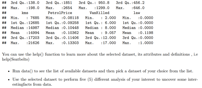 Solved R has some built-in datasets for starting out and | Chegg.com