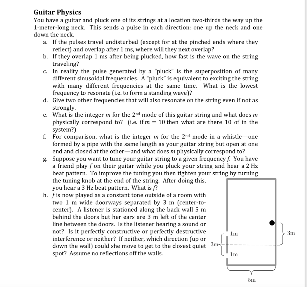 Guitar Physics You have a guitar and pluck one of its | Chegg.com