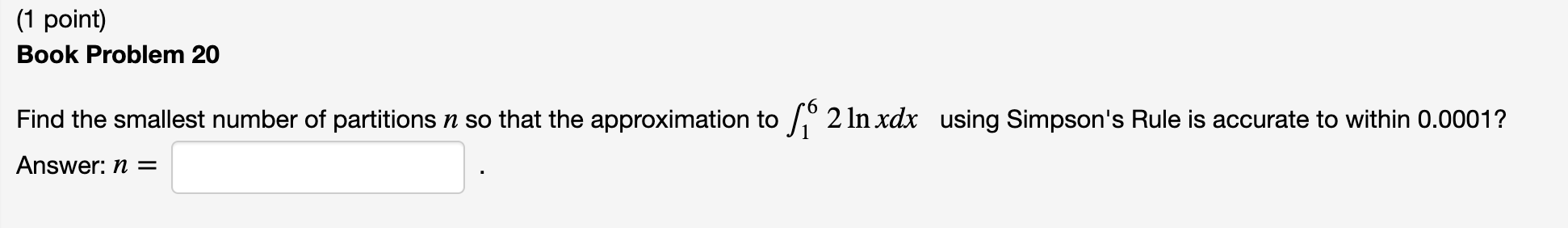 Solved (1 point) Book Problem 20 Find the smallest number of | Chegg.com
