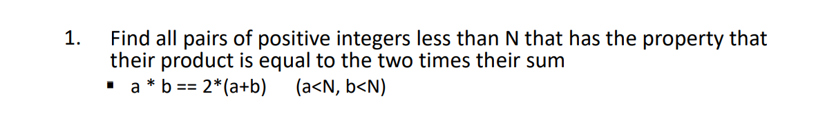 Solved Find all pairs of positive integers less than N that | Chegg.com