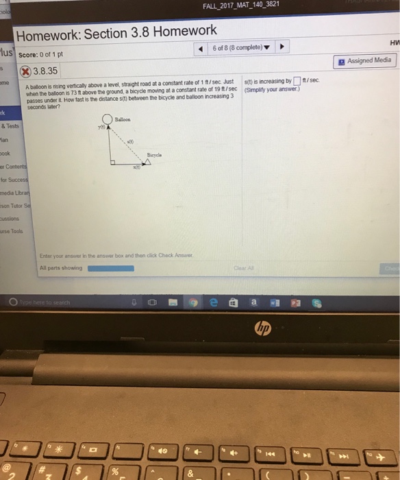 Solved Fall 2017 Mat 140 3821 Homework Section 3 8 Homework