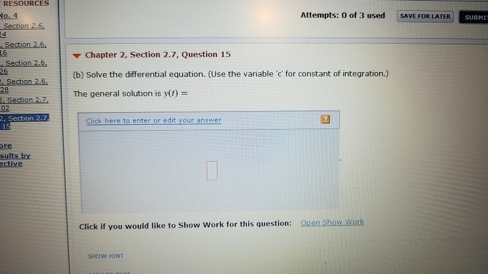 Solved PRINTER VERSION BACK CES Chapter 2, Section 2.7, | Chegg.com