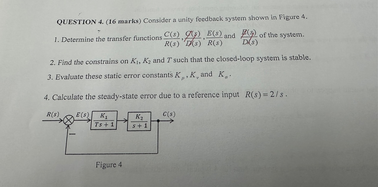 Solved 2. Find the constrains on K1,K2 and T such that the | Chegg.com