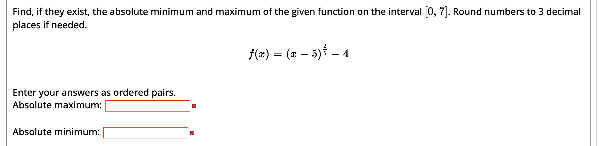Solved Find, if any, the absolute maxima and minima of the | Chegg.com