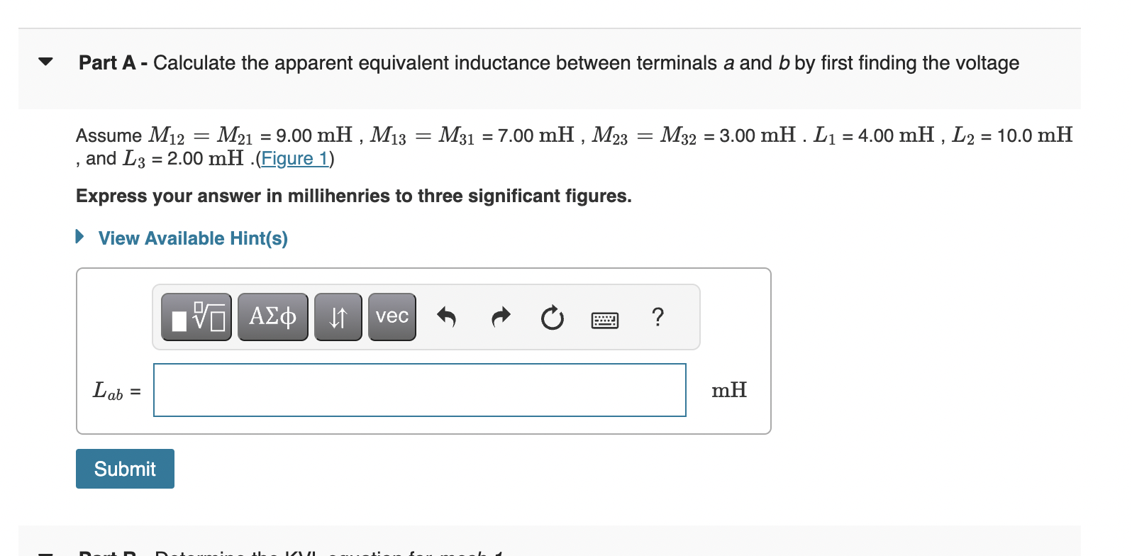 Solved Part C - Use the mesh-current method to determine the | Chegg.com