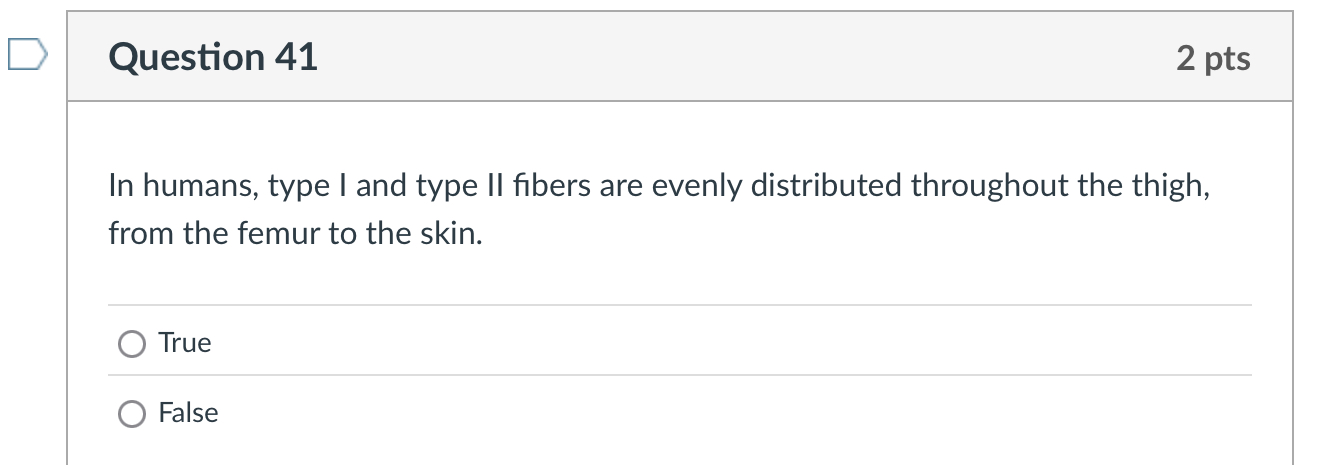 Solved Question 41In humans, type I and type II fibers are | Chegg.com