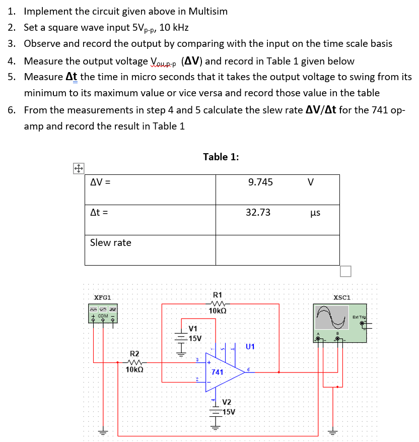 Solved 1 Implement The Circuit Given Above In Multisim 2 0325