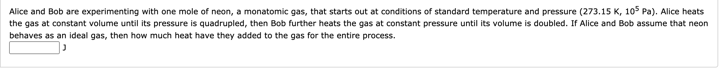 Solved Alice and Bob are experimenting with one mole of | Chegg.com