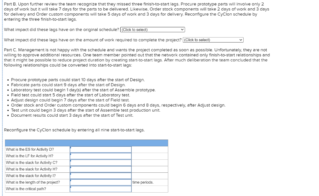 Solved Part B. Upon further review the team recognize that | Chegg.com