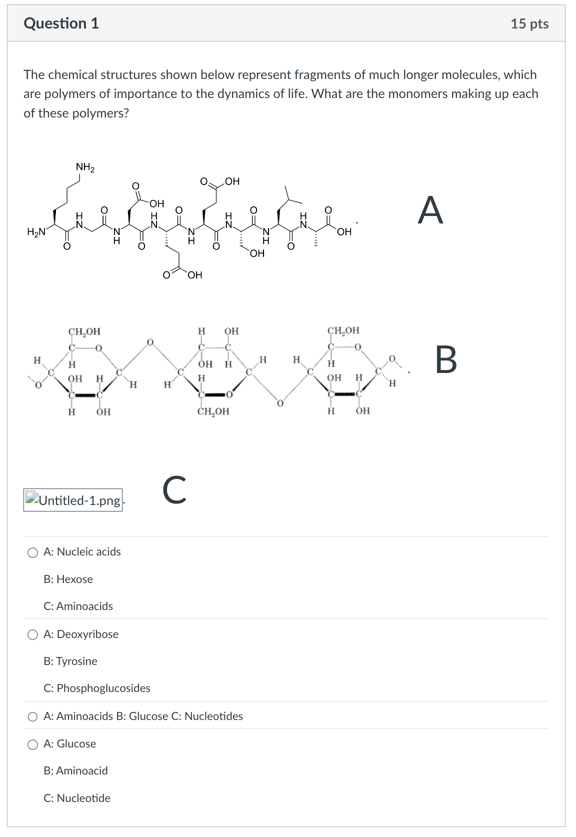 Solved Question 1The chemical structures shown below | Chegg.com