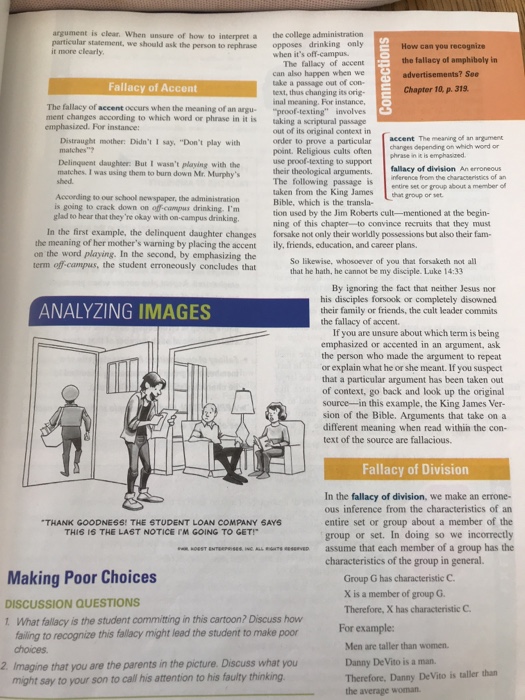 Identify and describe three fallacies. Share a | Chegg.com