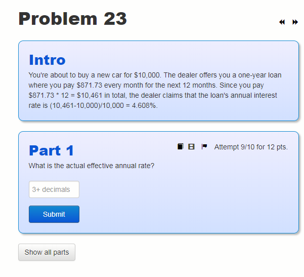 Solved Problem 23 Intro You're about to buy a new car for | Chegg.com