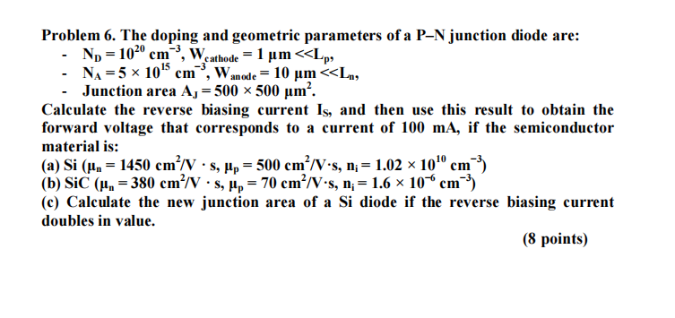 Solved Problem # 5. Derive the equation for the diode | Chegg.com
