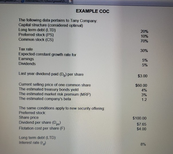 Solved esmo . mhtmthile://C:\Users\jmont\.. EXAMPLE COC The | Chegg.com