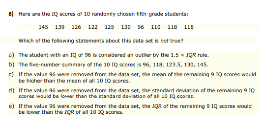 Solved Here are the IQ scores of 10 ﻿randomly chosen | Chegg.com