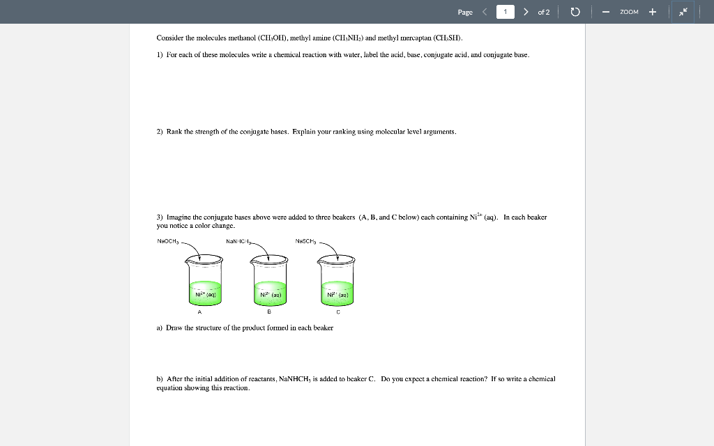 Solved Consider the molecules methanol (CH 3OH), methyl | Chegg.com