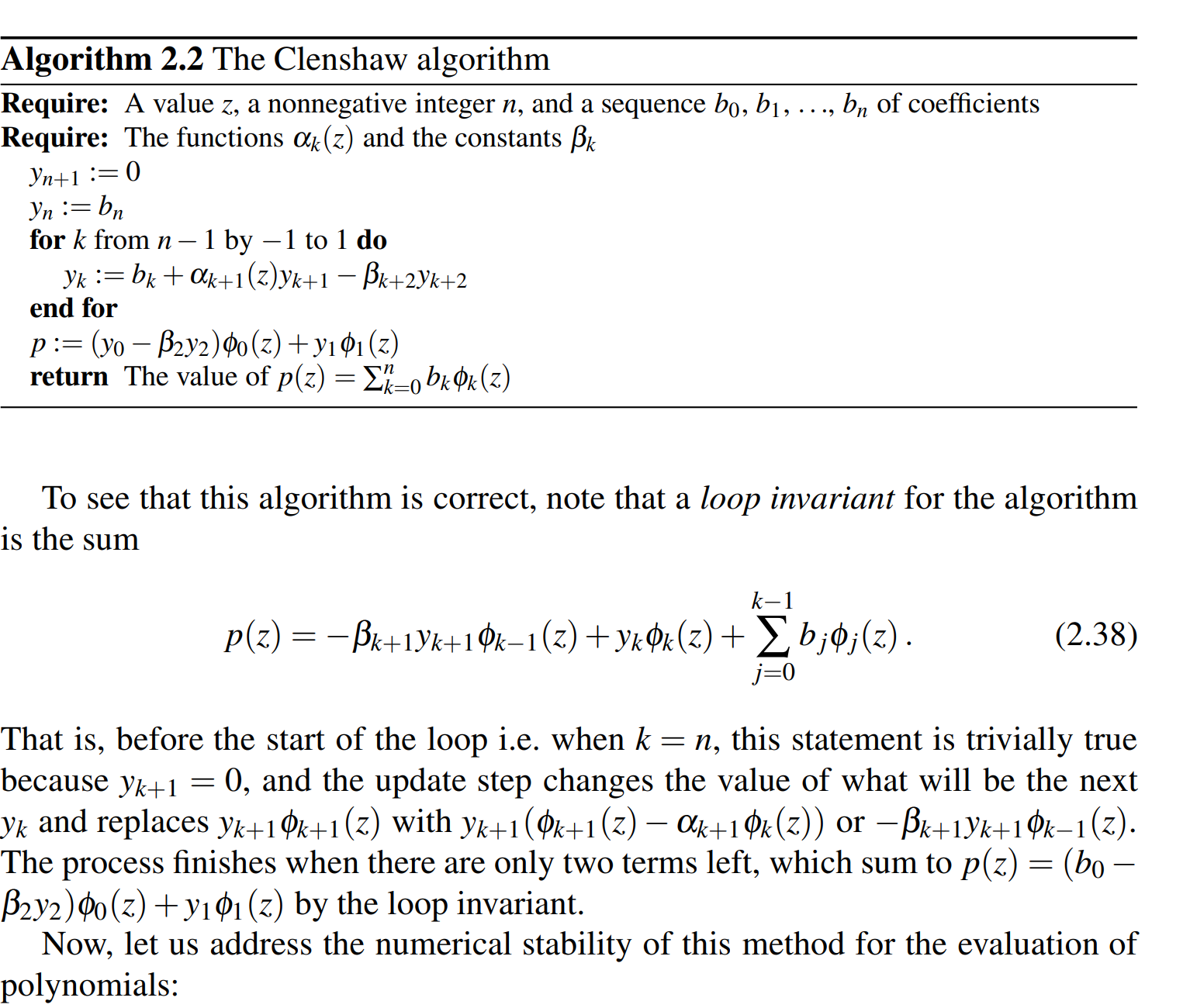 Solved 2.36. Implement and test the Clenshaw algorithm (see | Chegg.com