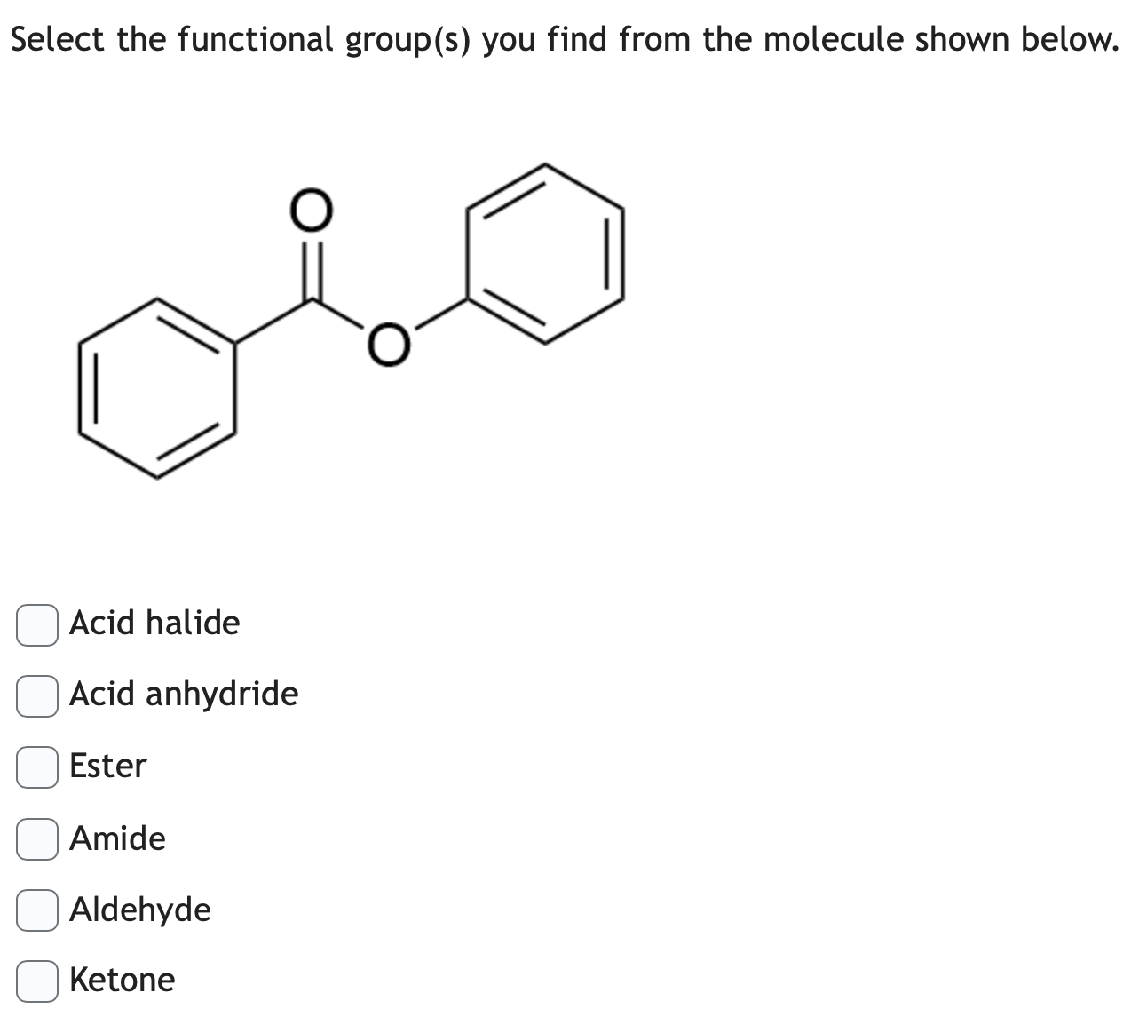 Solved Select the functional group(s) you find from the | Chegg.com