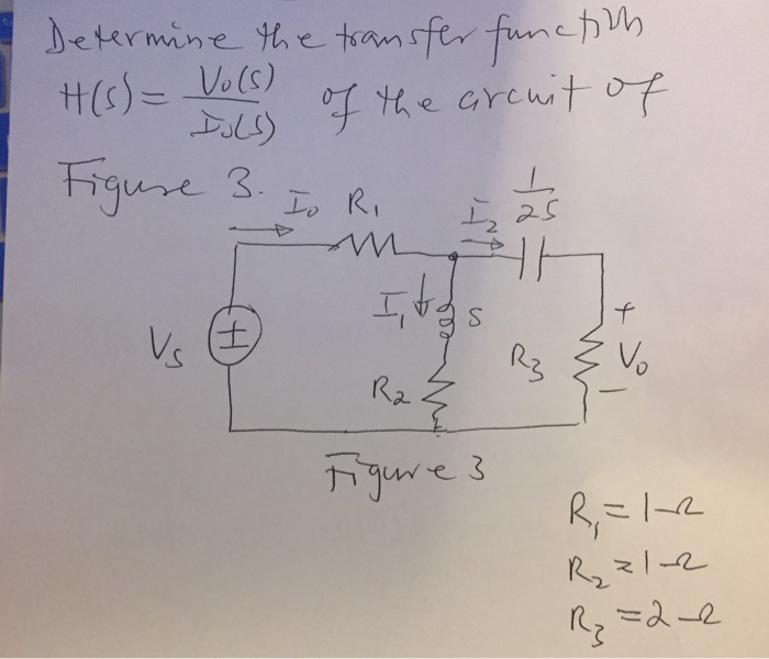Solved Determine the transfer function H(s)=Vo(s)/Io(s) of | Chegg.com