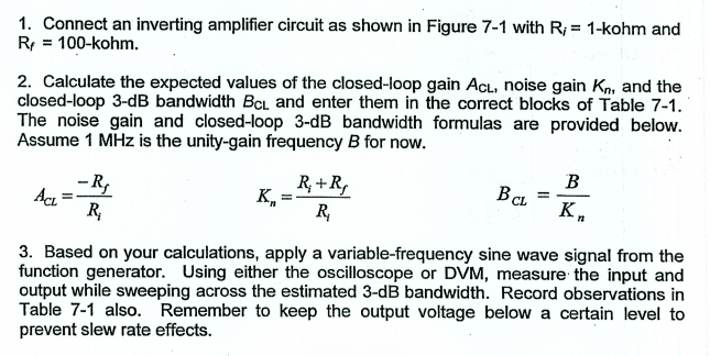 Solved 1. Connect an inverting amplifier circuit as shown in | Chegg.com